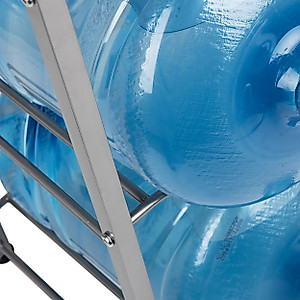 Mind Reader 5 Gallon Water Jug Stand, Water Bottle Holder, Water Cooler Stand, Rack, Metal, 13.5"L x 13.5"W x 28.75"H, Silver