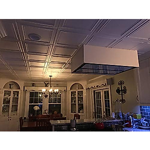 A La Maison Ceilings R24 Line Art Foam Glue-up Ceiling Tile (128 sq. ft./Case), Pack of 48, Plain White