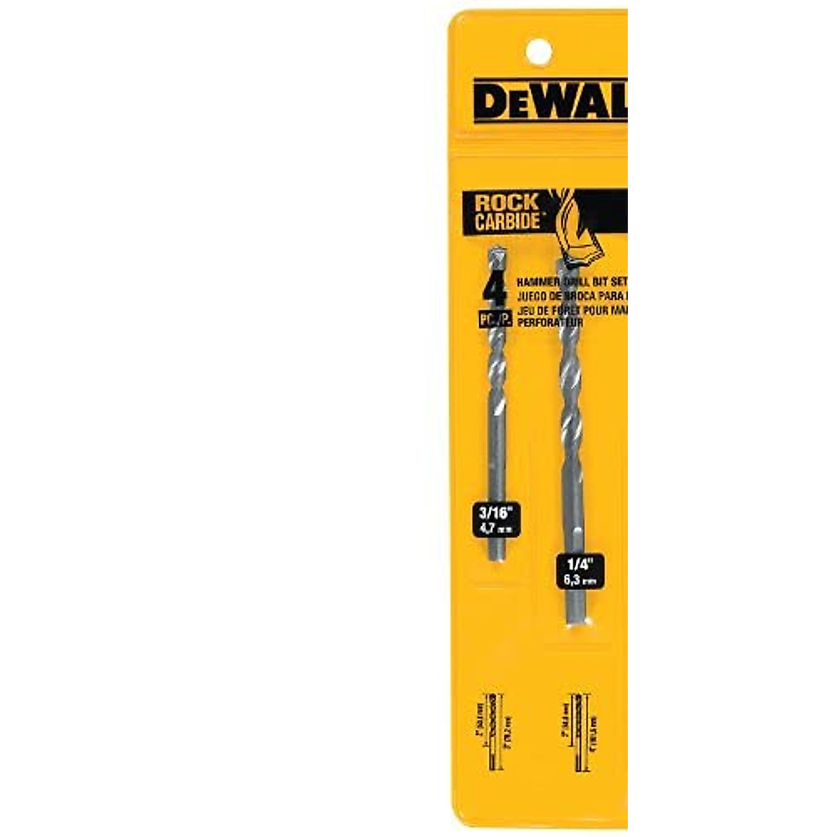 DEWALT Masonry Drill Bit Set, Percussion, 4-Piece (DW5204)