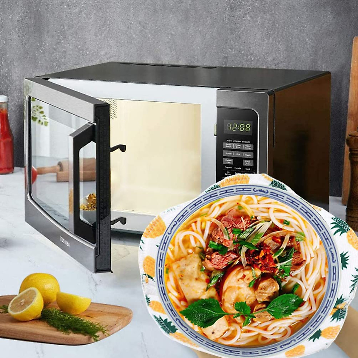 Cabilock Hot Bowl Holder 2pcs Insulated Bowl Holder Microwave Bowl Cozy Plate Huggers Safe Plate Huggers for Microwave Heating Soup Leftover Food Meals Hot Bowl Cozy