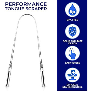 Tongue Scraper Stainless Steel | Three-Pack | Tongue Cleaner | for a Fresh Breath and Better Oral Health | Stainless Steel Tongue Scraper | Tongue Cleaner for Kids and Adults | ORAVIX