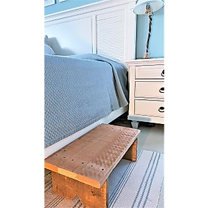 Authentic Amish Classic Amish Reclaimed Wood Step Sitting Stool Footstool Deck Patio Door Platform, Indoor Outdoor. Natural, Rustic, Heavy Duty, Versatile. Handmade in USA. 24 x 11 x 8”.