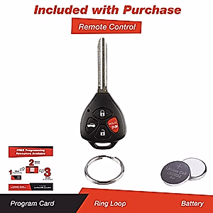 KeylessOption Keyless Entry Remote Control Car Key Fob Replacement for HYQ12BBY