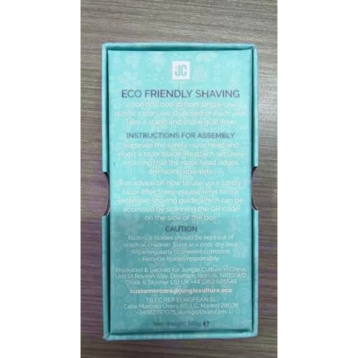 Jungle Culture Safety Razor with 10 Double Edge Blades • One Blade Metal Razors for Women & Men for Body & Face • Eco Friendly & Reusable Shaver • Teal