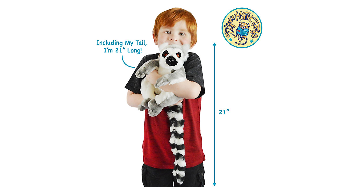 TigerHart Ringo 21" Ring-Tailed Lemur Plush - Soft & Cute