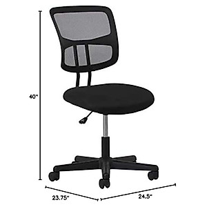 OFM ESS Collection Swivel Mesh Back Armless Task Chair, in Black (ESS-3020)