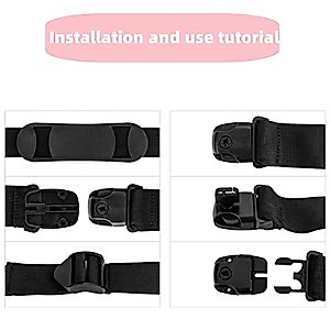 Taruimoo Outdoors Universal Trash Can Lid Strap Bin Strap Garbage Lock，with mounting Screw and Buckle Key, Adjustable dustbin Safety Lock Belt Garbage Can Security System