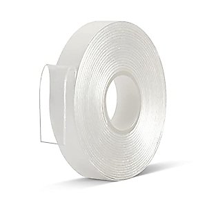 Maxwel Manufacturing Double Sided Tape Heavy Duty - 1/2 in 10 Ft Acrylic Sticky Mounting Tape Clear Removable Strong Two Sided Adhesive for Sign/Photo/Poster/Picture Mount(Pack of 1 Roll)
