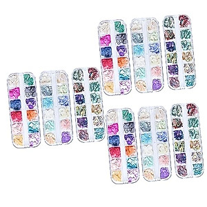 FOMIYES 9 Boxes Nail Glitter Flakes Nail Art Sticker Nail Encapsulation Accessories Manicure Stickers Manicure Accessories Nail Drill bits Nail Stamper Nail Gel Flake 3D Carapace Charm