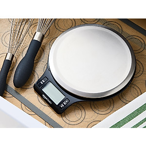 Amazon Basics Stainless Steel Digital Kitchen Scale with LCD Display, Batteries Included