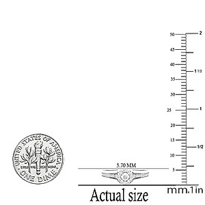 Dazzlingrock Collection 0.25 Carat (ctw) Round Diamond Women Split Shank Promise Engagement Ring 1/4 CT, Sterling Silver, Size 6