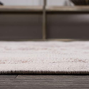 JONATHAN Y MDP400A-3 Alhambra Ornate Medallion Modern Indoor Area-Rug Vintage Bohemian Easy-Cleaning Bedroom Kitchen Living Room Non Shedding, 3 ft x 5 ft, Cream/Red