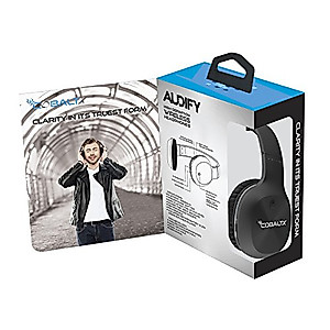 COBALTX AUDIFY Bluetooth Wireless Rechargeable Headphones Range 30 Ft (10m) High Performance Acoustic Sound with Voice Control & 300 Hour Standby Hands Free Talk & 6 Hours of Music (Black)