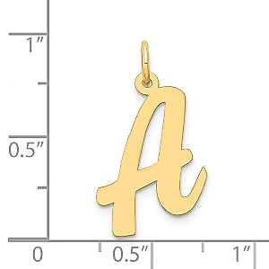 14K Yellow Gold Large Dainty Letter A Initial Name Monogram Necklace Charm Pendant Only