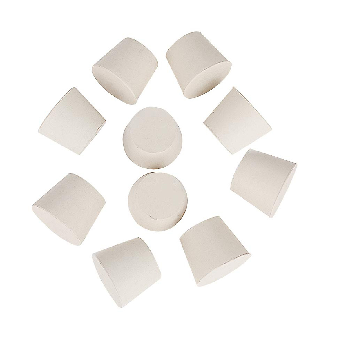 StonyLab Solid Rubber Stoppers, 10-Pack 7# White Tapered Lab Seal Rubber Stoppers, Fits StonyLab 250ml Erlenmeyer Flask