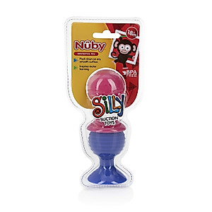 Nuby Silly Rattle Ball Interactive Suction Toys, 2 Piece, Pink/Purple