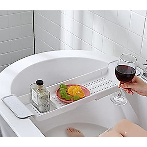 SDGH Retractable Bathtub Storage Rack Bath Tray Shelf Tub Multi-Function Bathroom Tool Towel (Color : OneColor)