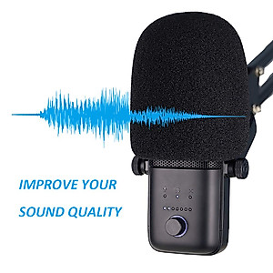 Microphone Pop Filter - Mic Foam Windscreen Cover Compatible with Elgato Wave:3 Premium USB Condenser Microphone to Blocks Out Plosives by YOUSHARES