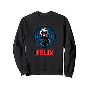 Happy Felix Cat Cartoon Circle Retro Felix Cat Comics Sweatshirt