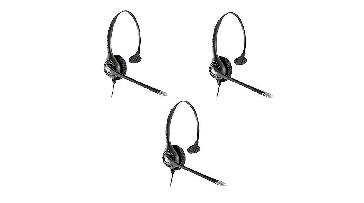 Plantronics HW251n Wired Headsets - 3 Pack Renewed