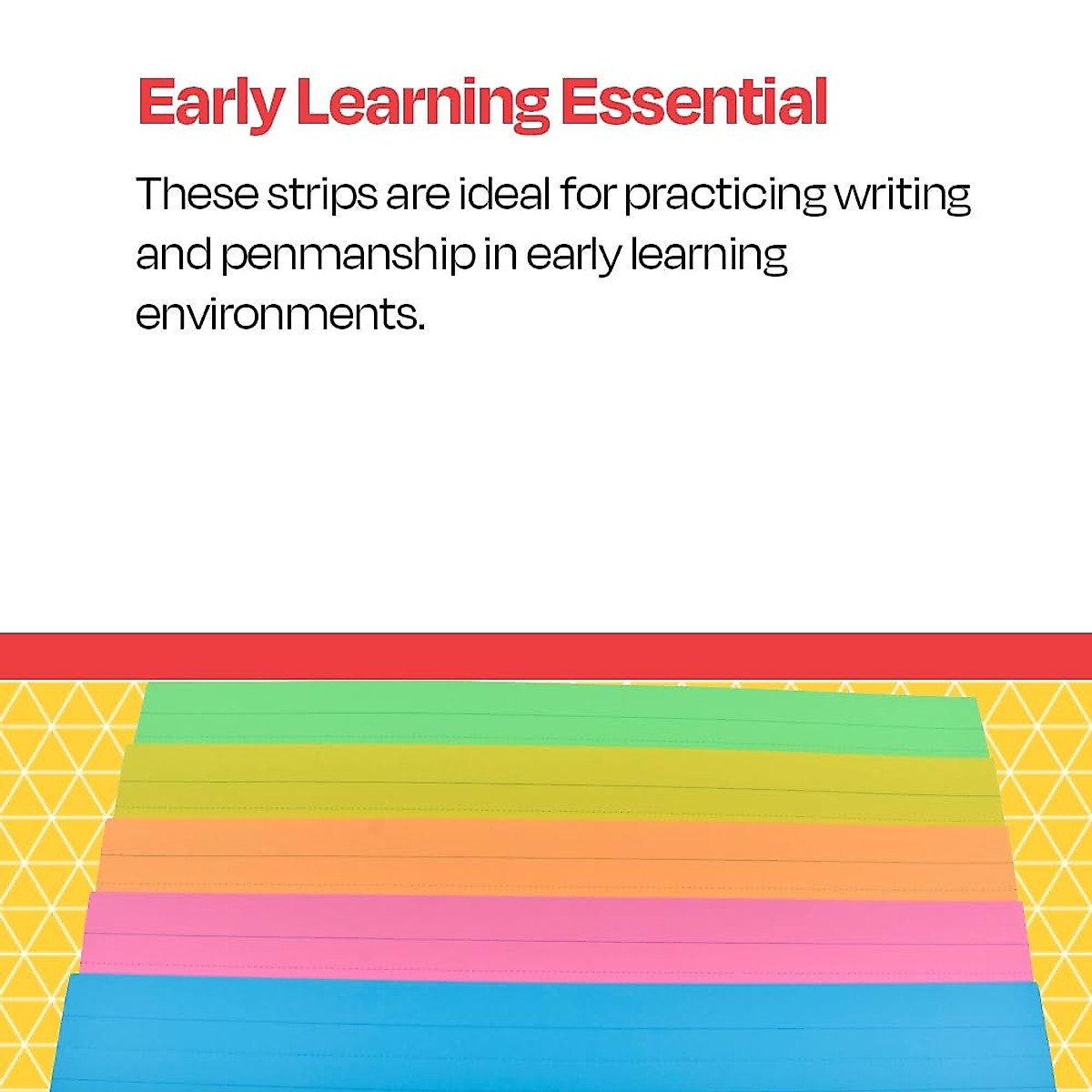 School Smart Sentence Strip, 3 x 24 Inches, Assorted Neon Colors, 90 lb, Pack of 100