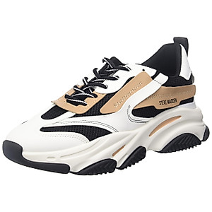 Steve Madden Women's Possession Sneaker, Black/Tan, 8