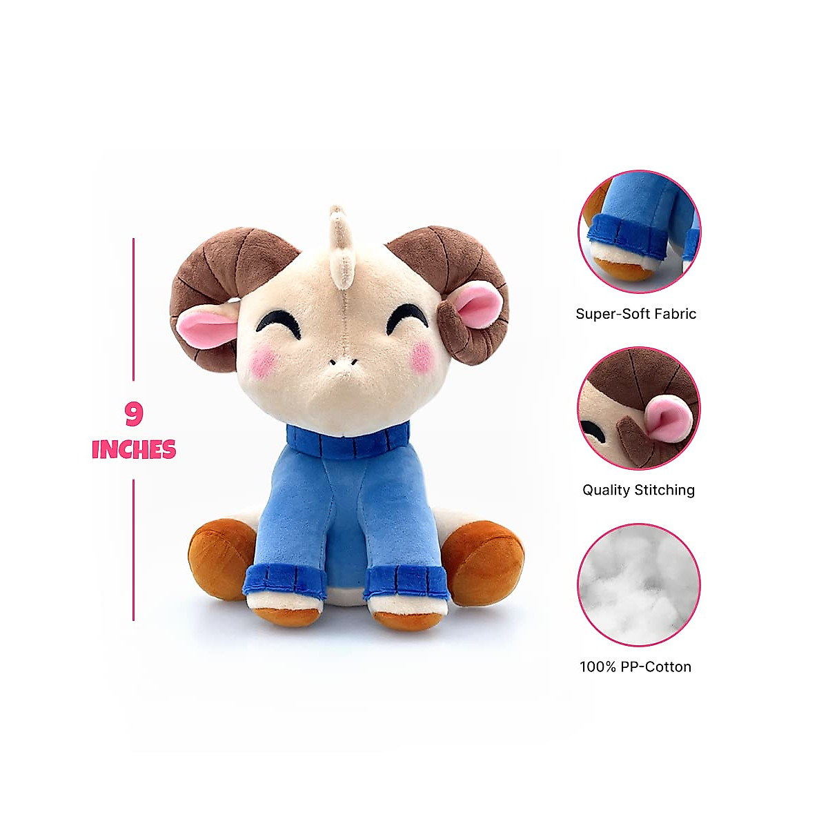 Youtooz Jschlatt Ram Plushie 9" Inch, Jschlatt Soft Rammie Plush Collectible by Youtooz Plush Youtubers Creator Collection