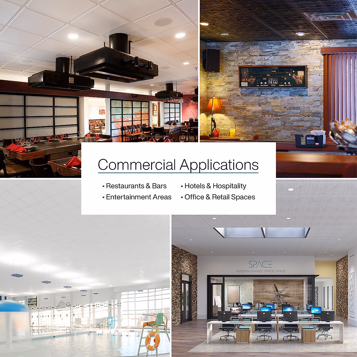 Genesis 2ft x 2ft White Antique Ceiling Tiles - Easy Drop-in Installation – Waterproof, Washable and Fire-Rated - High-Grade PVC to Prevent Breakage - Package of 12 Tiles