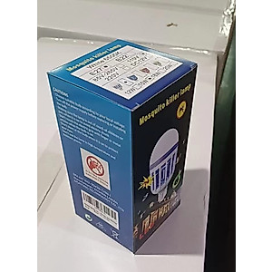 Bug Zapper Light Bulb, 2 in 1 Mosquitoes Killer Lamp Led Electronic Insect & Fly Killer, Porch Light for Entryway, Doorway, Corridor, Balcony and Patio (White)