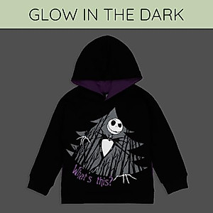 Disney Nightmare Before Christmas Jack Skellington Big Boys Fleece Pullover Hoodie Black 10-12