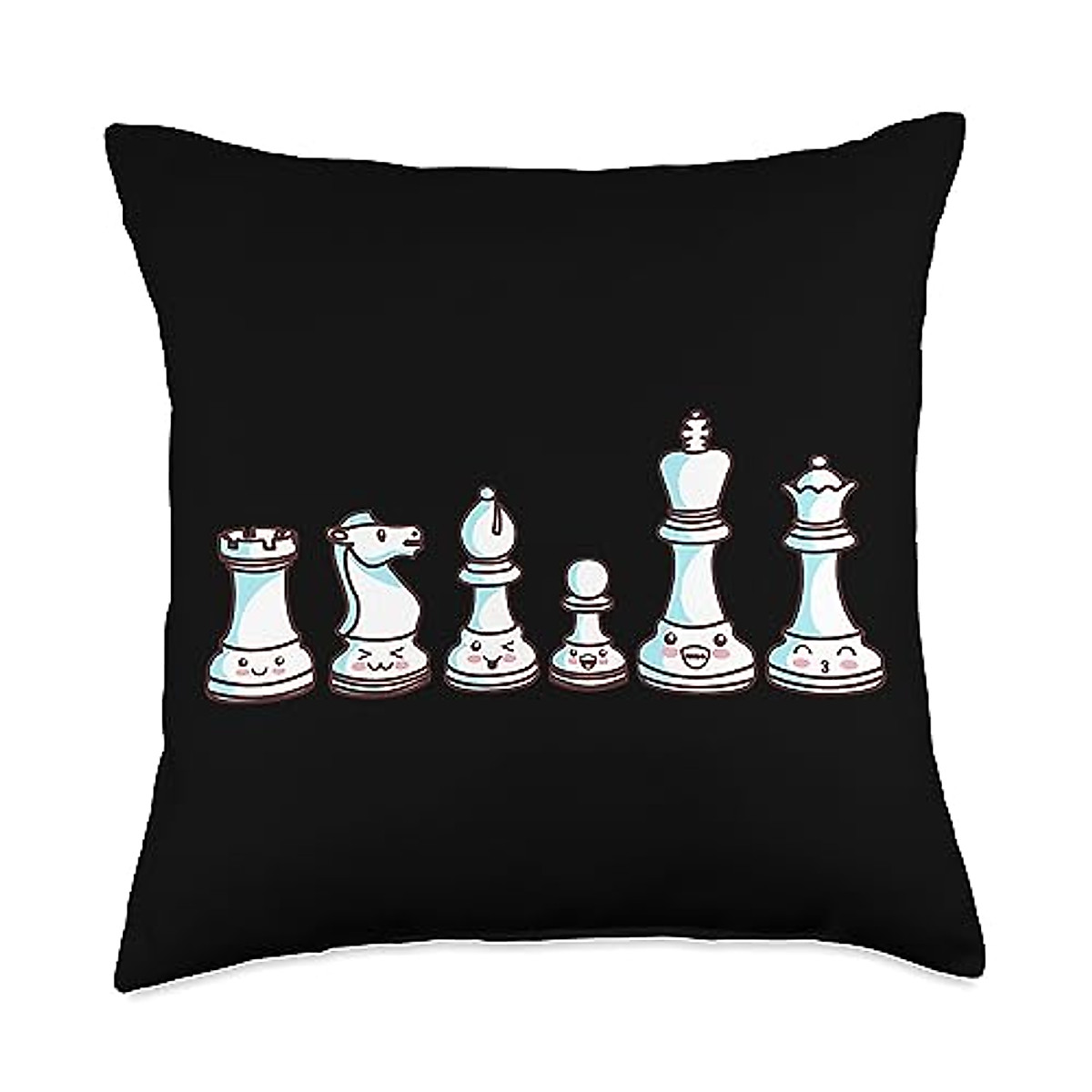 Chess Gifts & Accessories Smiling Pieces Player Club Chessboard Chess Throw Pillow, 18x18, Multicolor