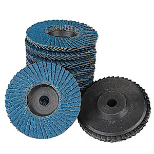 SI FANG 10Pcs 3 Inch Flap Disc Abrasive Grinding Wheels 60 Grit and 2Pcs 3 Inch x 3/8inx 72T HSS Circular Saw Blade, for Mini Angle Grinder Cordless Die Grinder