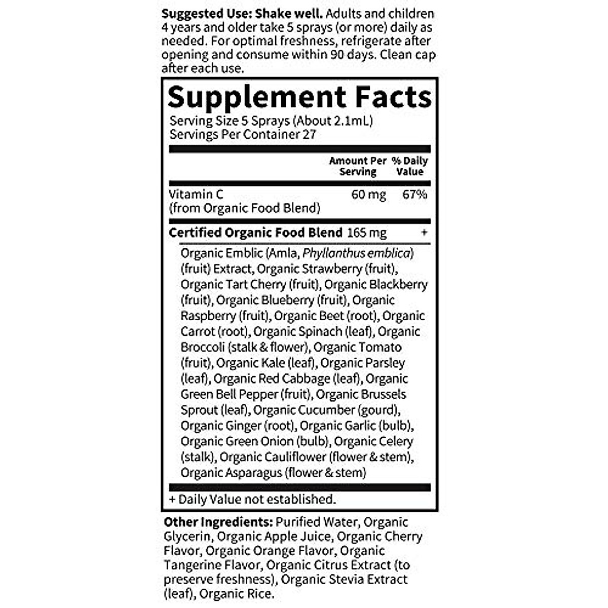 Garden of Life Organic Vitamin C for Kids and Adults, mykind Organics Vitamin C Spray for Skin Health - Cherry Tangerine, Vitamin C Supplement Antioxidant for Immune Support, 2 fl oz Liquid Drops