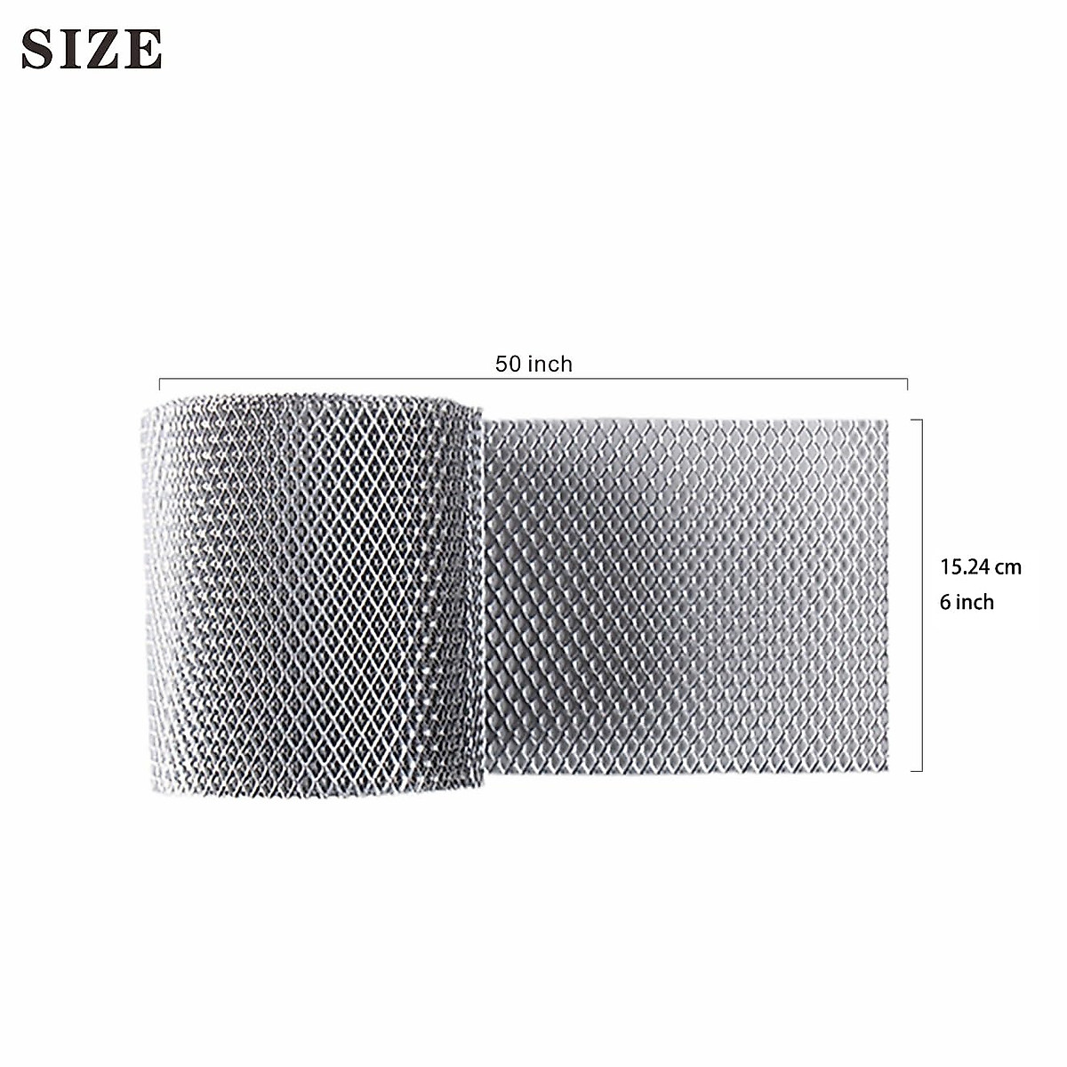 6 inch x 50 feet Aluminum Gutter Guard, Leaf Filter Gutter Protection Roll Aluminum Gutter Mesh for Leaves, Twigs, Branches.