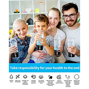 Hydrogen Water Bottle 2024, Hydrogen Water Bottle Generator with SPE PEM Technology Water Ionizer, Hydrogen Water Machine Improve Water in 3 Minutes for Home, Office, Travel, Daily Drinking(Black)