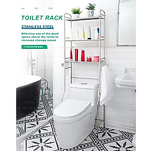 susunnus Over The Toilet Storage 3 Tier,Over The Toilet Shelf,Over Toilet Bathroom Organizer,Over Toilet Shelf,Stainless Steel,Over Washer and Dryer Shelves,Bathroom Shelves Over Toilet