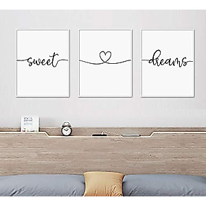 Sweet Dreams Print Bedroom Wall Decor Above Bed Wall Art Minimalist Prints Bedroom Prints Nursery Bedroom Print, Set of 3 Prints, 11x14inch Unframed