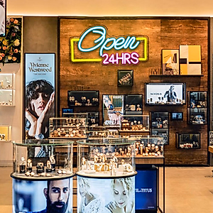 JURONGYILU Open 24 HRS Neon Sign Led Neon Lights for Wall Decor USB Light Up Signs for Business Bedroom Home Bar Shop Salon Hotel