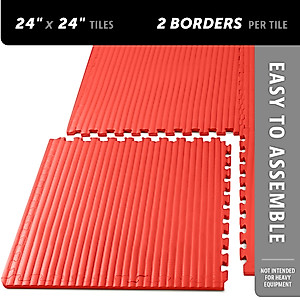 We Sell Mats 3/4 Inch Thick Martial Arts EVA Foam Exercise Mat, Tatami Pattern, Interlocking Floor Tiles for Home Gym, MMA, Anti-Fatigue Mats, 24 in x 24 in