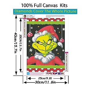 Acelii 5D Christmas Diamond Painting Kits for Adults Beginners,DIY Winter Paint by Diamond Art,Full Round Drill Diamonds Dots Gem Art Kits,Home Wall Decor 12x16 Inch