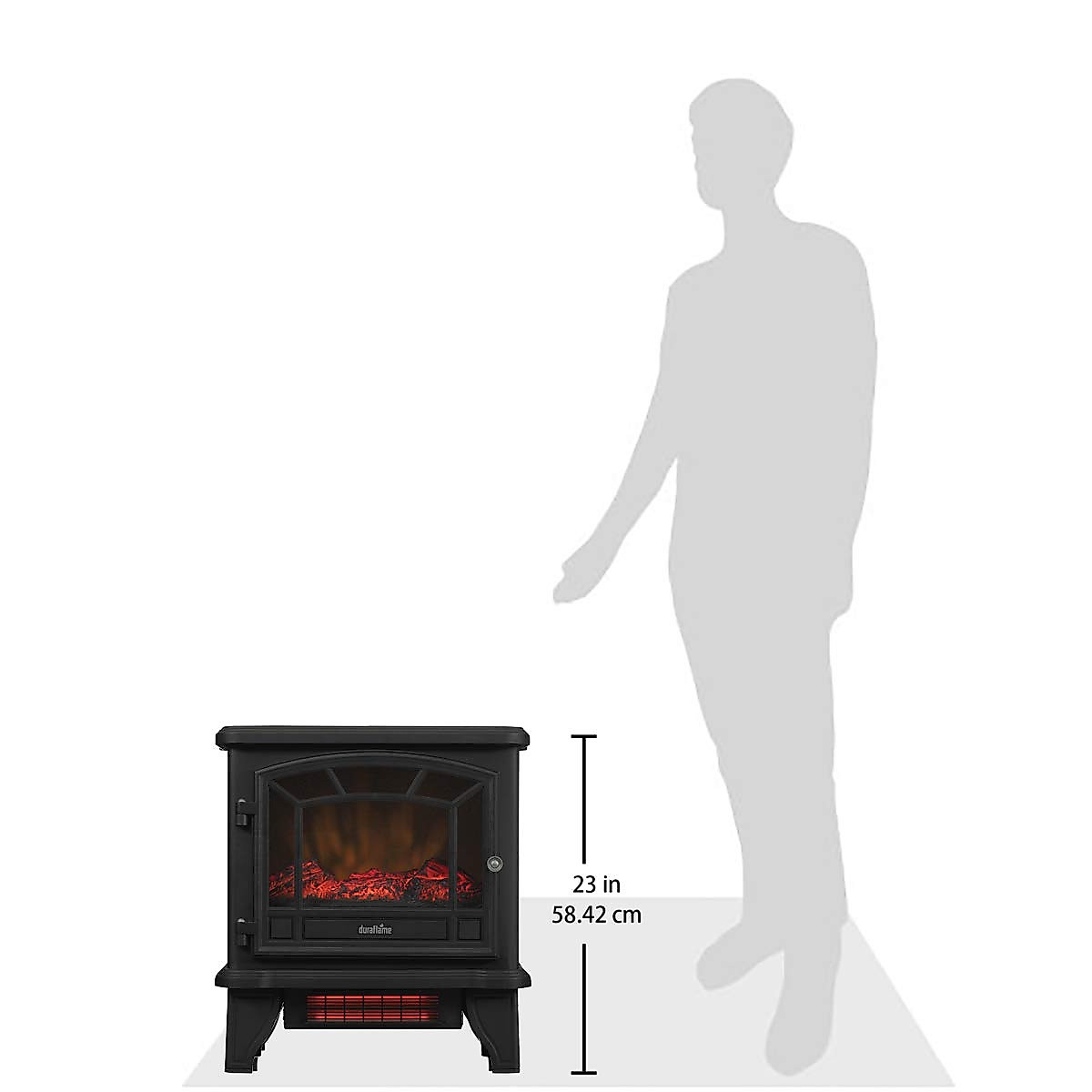 Duraflame DFI-550-22 Freestanding Infrared Quartz Fireplace Stove with Remote Control 1500W, Black