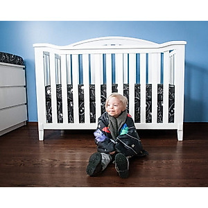 Jaxson's World Outer Space Fitted Crib Sheet, Extra Soft 100% Jersey Knit Cotton, Breathable, Baby and Toddler Sheet - Rocketship and Astronaut