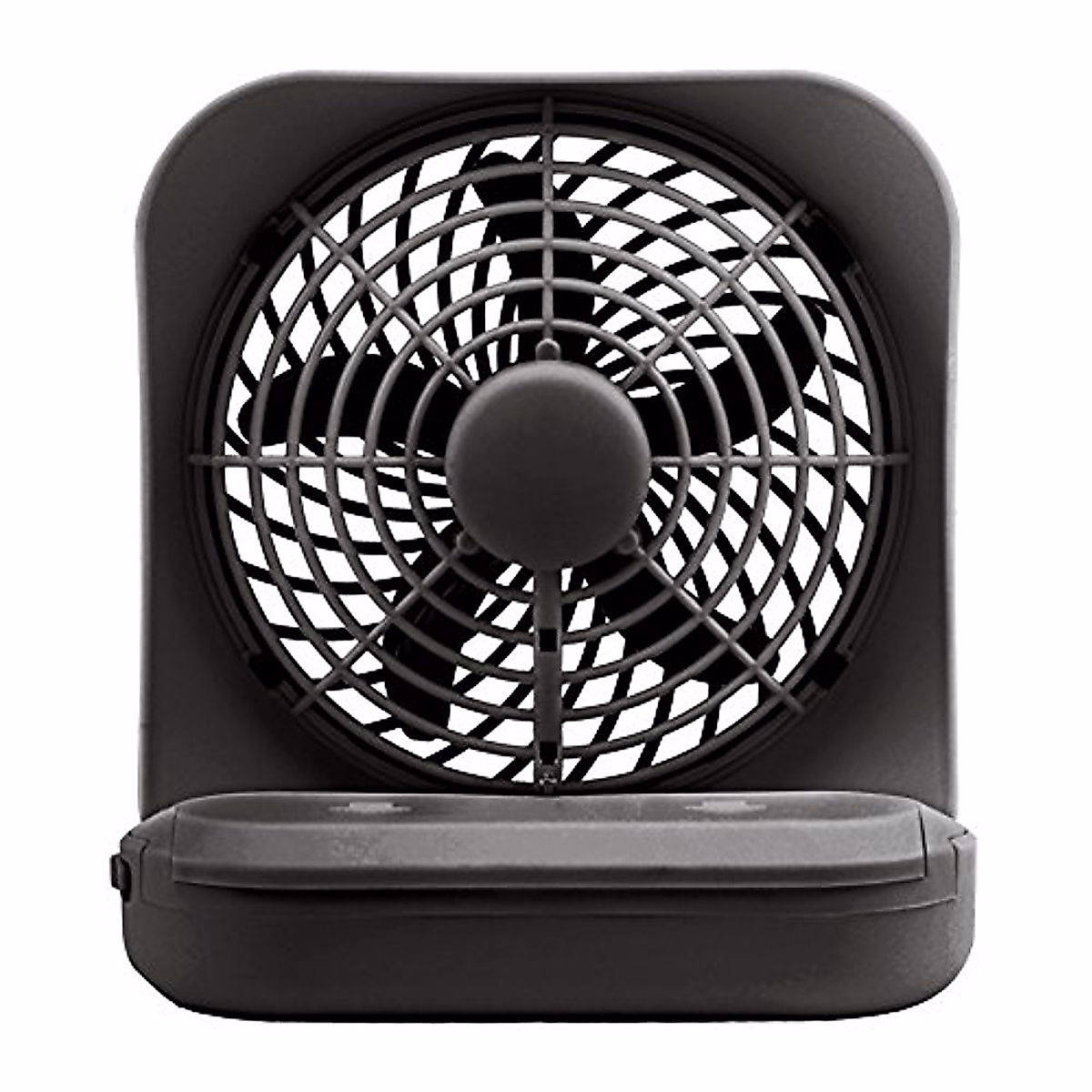 Treva 5-Inch Portable Desktop Battery Powered Fan, 2 Cooling Speeds with Compact Folding & Tilt Design (Black)