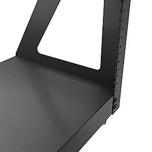 NavePoint 8U 2 Post Server Rack for 19 Inch Equipment, Freestanding Desktop Rack for AV, Networking, Data & IT Devices, Heavy Duty 2-Post Rack 8U 660lbs Weight Capacity, Black