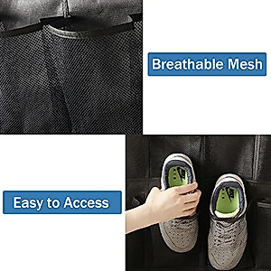 HKCDUUT Hanging Shoe Storage Organizer Over the Door 28 Large Mesh Pockets Door Storage Shoe Holders Shoe Rack for Closet Behind Door Organizer, Black 67"X22"