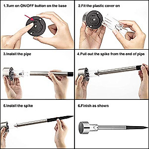 GIGALUMI Solar Pathway Lights 12 Pack, Stainless Steel IP44 Waterproof Auto On/Off Outdoor LED Pathway Landscape Solar Lights for Garden, Yard, Patio, Path and Walkway. (Cold White)