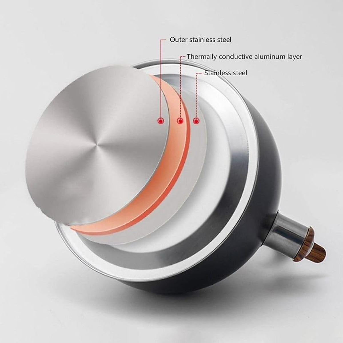 Teapot HExeh whistle kettle Amazon black chirping kettle wish coffee tea kettle 2.5LHigh-Quality Stainless Steel Whistling Kettle - Safe, Convenient, and Efficient Boiling Toolcoffee