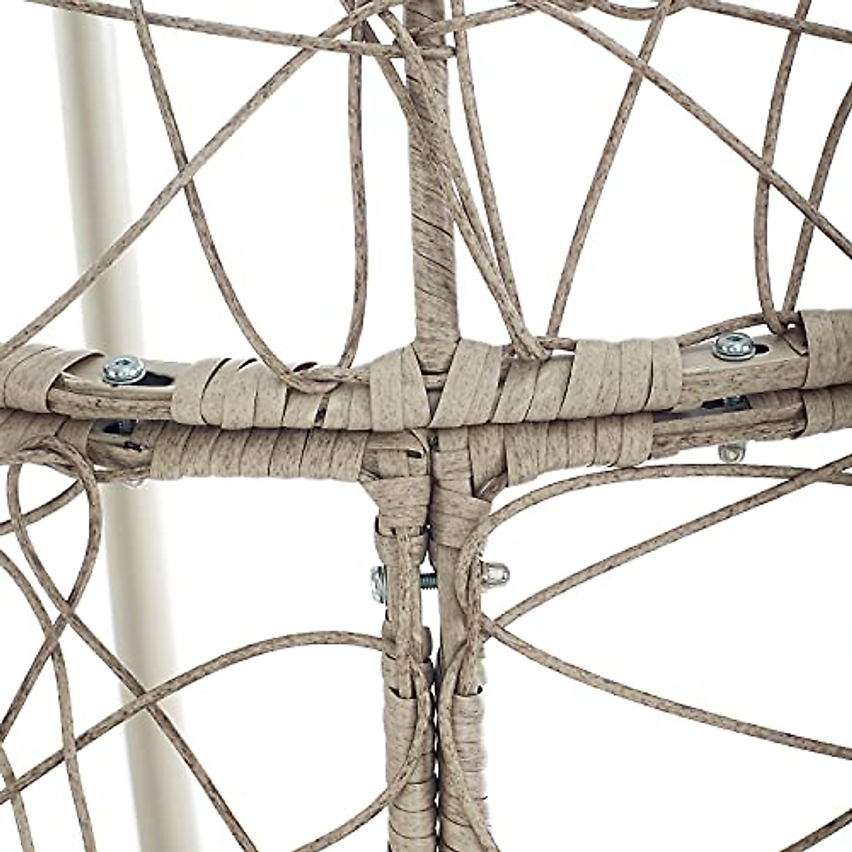 Crosley Furniture KO70230LB Cleo Indoor/Outdoor Wicker Hanging Egg Chair with Stand, Light Brown with Sand Cushions