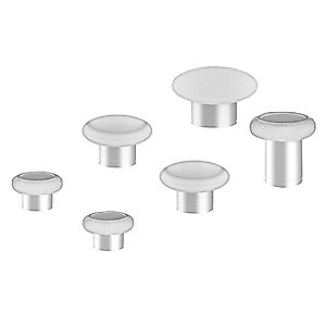 E-MODS GAMING 6 in 1 Metal Thumbsticks Replacement for Elite Series 2 Controllers Xbox One (Model1797) - Thumb Sticks for Elite Series 2 Core (White)
