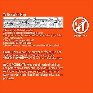 Amazon Basics Dry Floor Cloths to Clean Dust, Dirt, Pet Hair, 64 Count (Previously Solimo)